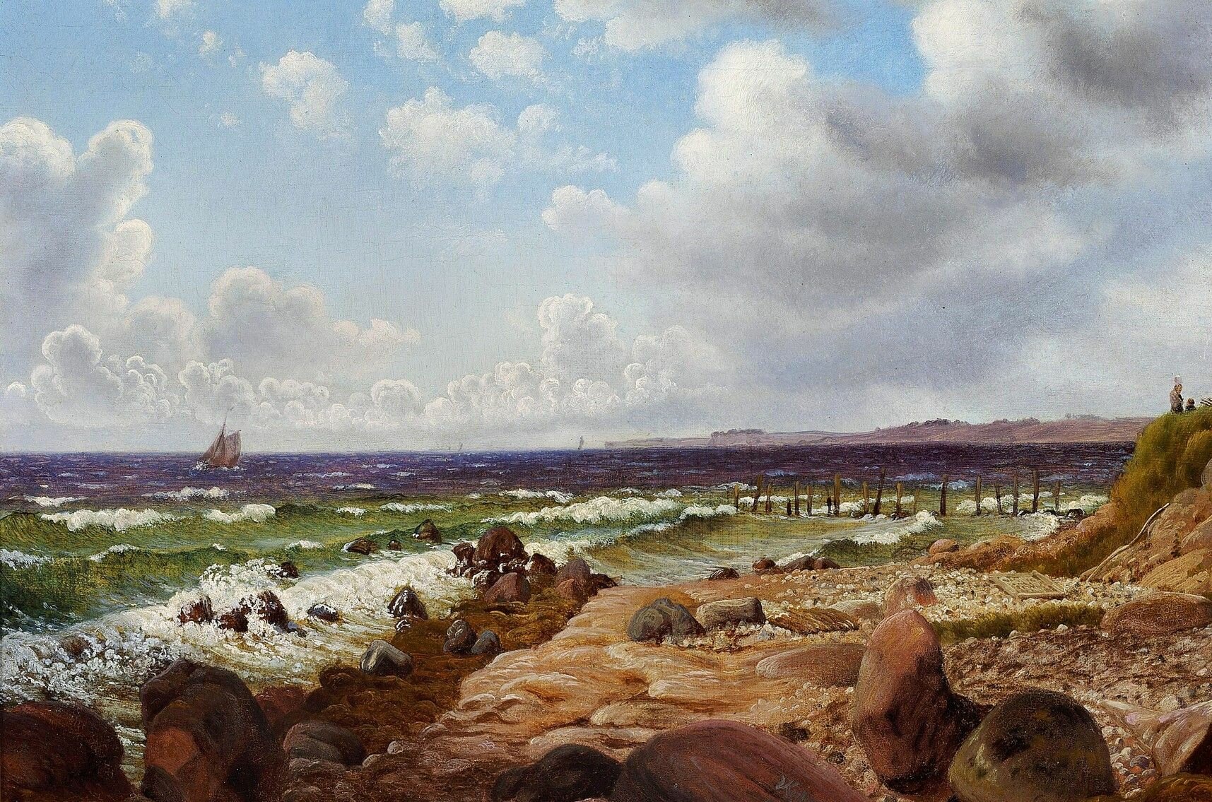 Картина Вильгельма Кина Свежий ветер. Сцена из Южного Фюна 60х40 см