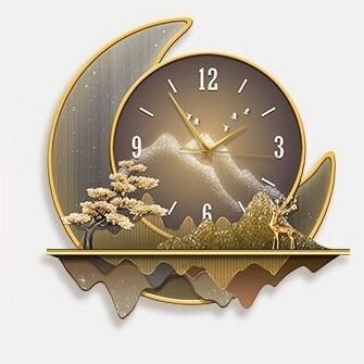 Светящиеся настенные часы в форме луны