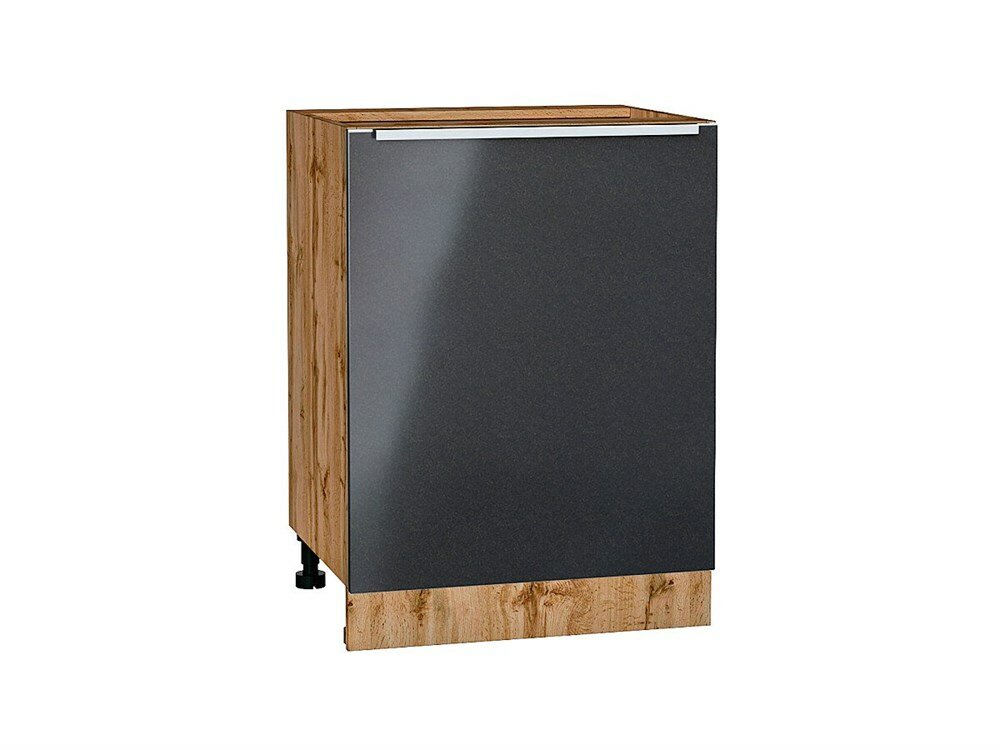 VVT Шкаф нижний с 1-ой дверцей Фьюжн Дуб Вотан, Anthracite, 600 В*Ш*Г 816*600*480, фасад МДФ Anthracite, корпус Дуб Вотан Anthracite