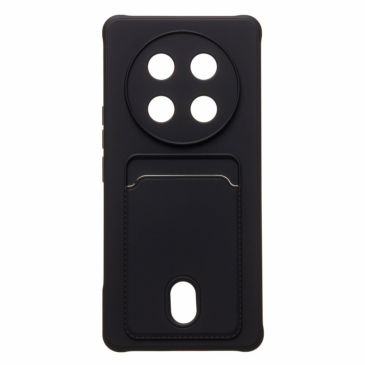 Чехол-накладка для Honor X9c (черный) - SC304 с картхолдером