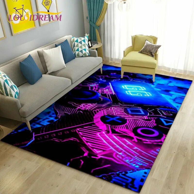 Коврик игровой 100x120см, бирюзовый, 3D