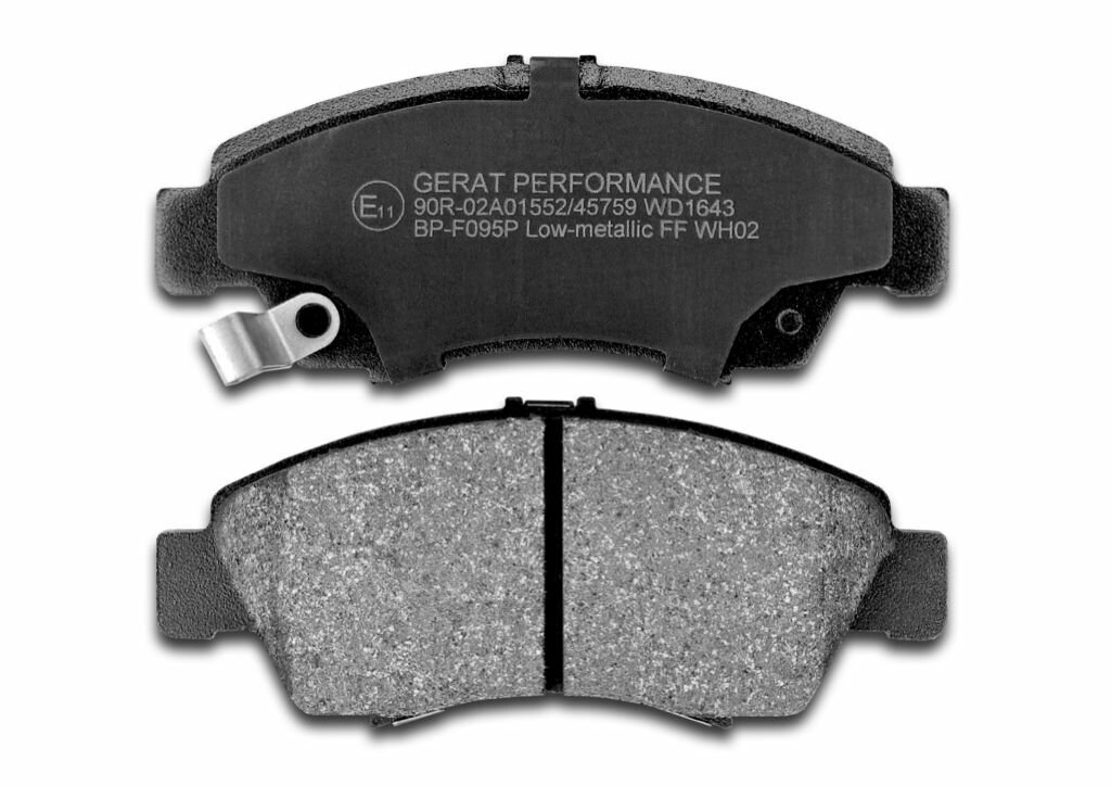 Тормозные колодки Gerat BP-F095P (передние) Low-metallic