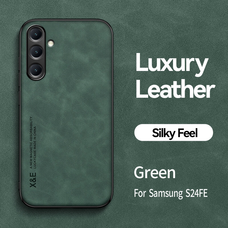 Подходит для Samsung Galaxy S24 FE / Самсунг Галакси S24 FE Чехол для смартфона, с защитой камеры и противоударным кожаный, S24 FE, подставка, soft touch,360° Полная защита, резина, пластик