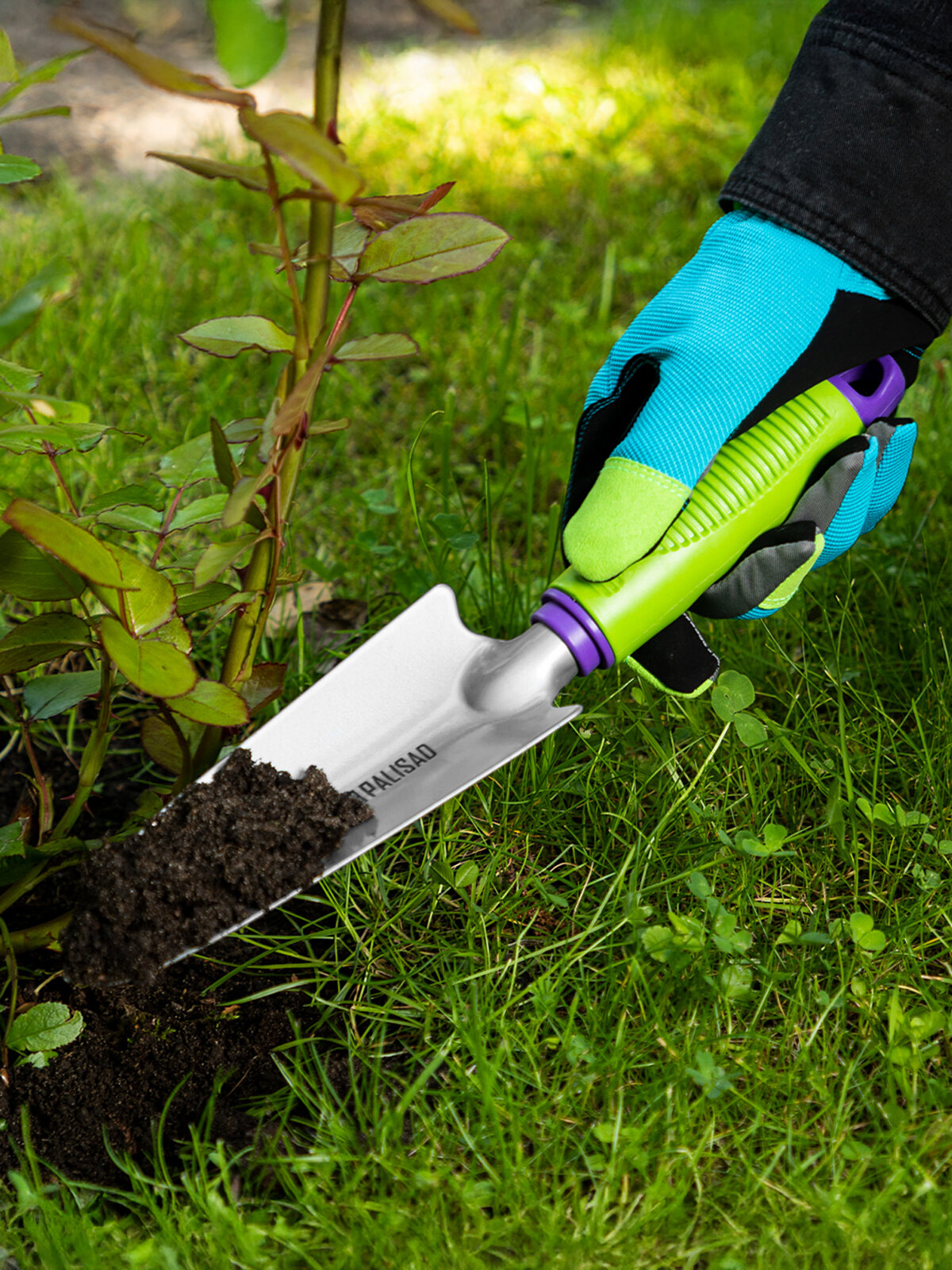 Совок посадочный узкий Palisad 62х315 мм, стальной, пластиковая рукоятка 63002