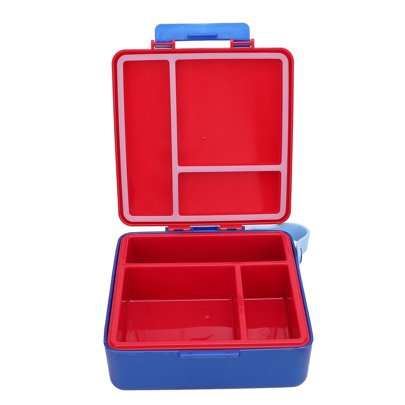 Салат -ланч контейнер ABS PP запечатанная портативная ланч -коробка для хранения пищи с крышкой и ручкой для закусок фруктов красные и синие