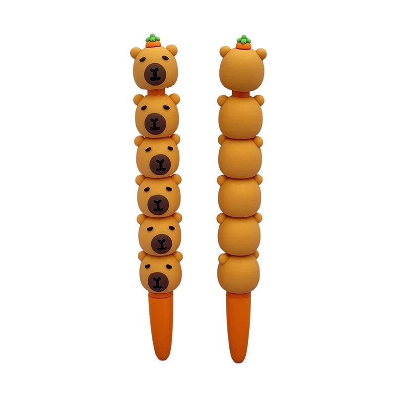 1 шт, милая вращающаяся гелевая ручка с рисунком капибары, 0,5 мм, набор гелевых ручек с черными чернилами, школьные и офисные письменные принадлежности, канцелярские принадлежности, Рождественский подарок