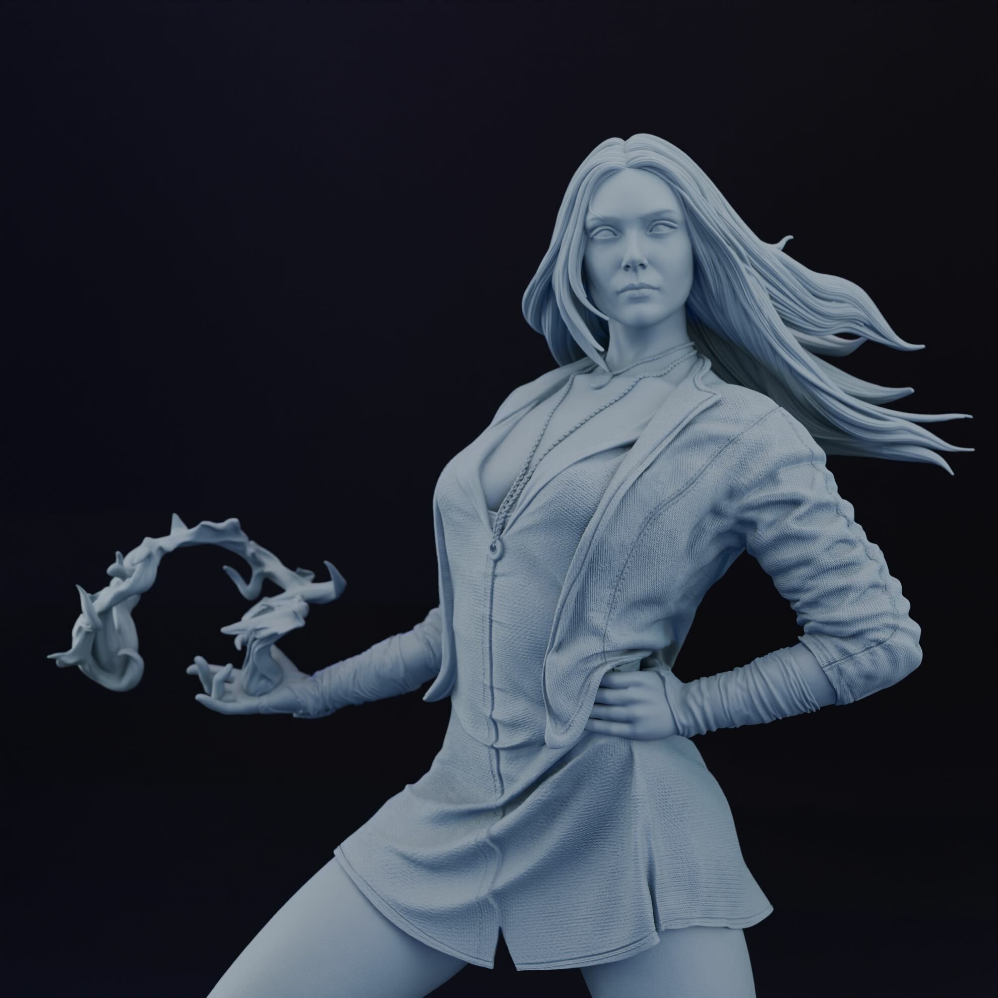 Коллекционная Ванда Максимофф (Элизабет Олсен) масштаб 1:8 высота диорамы 229мм. Для самостоятельной росписи и сборки