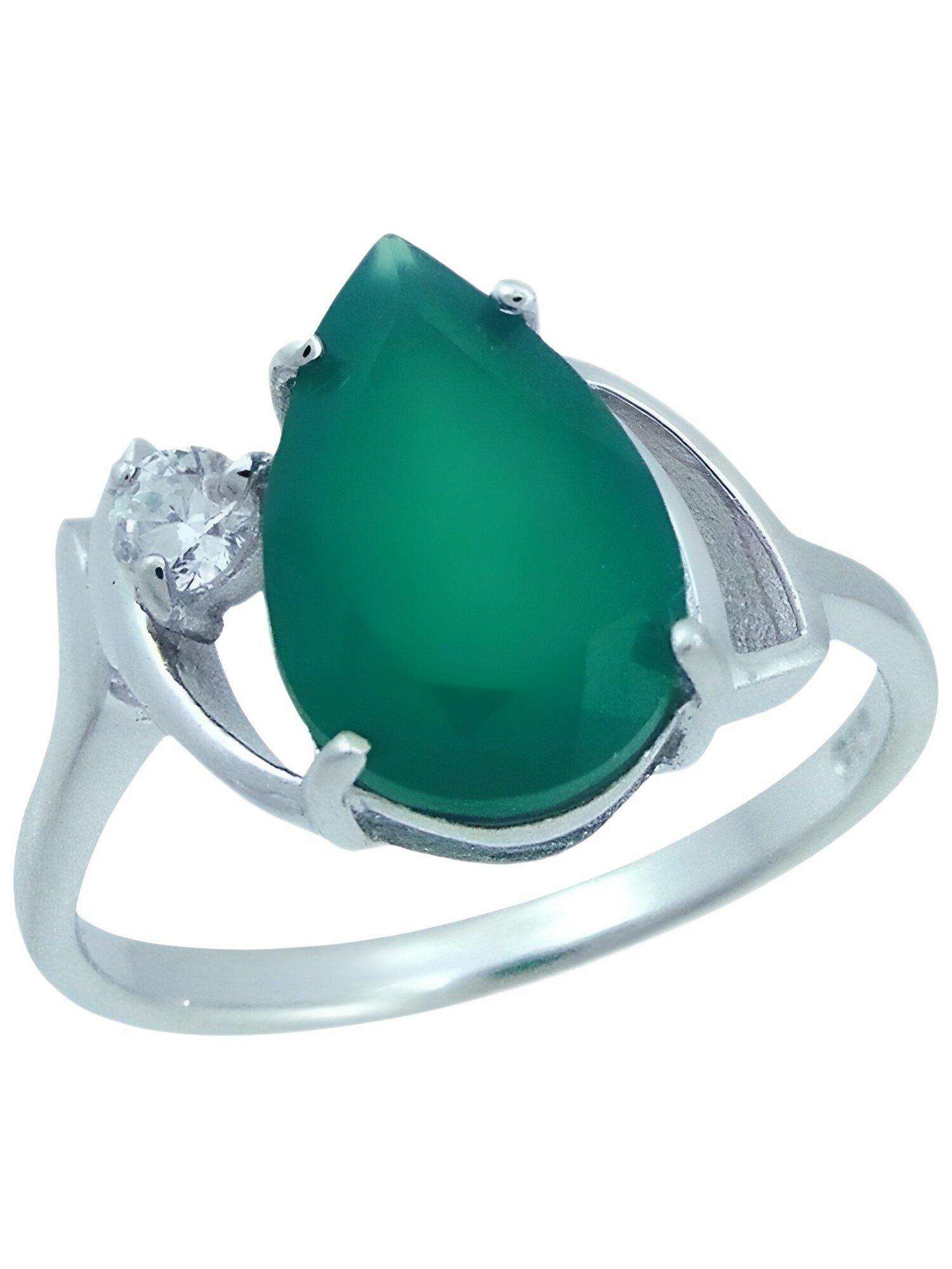 Кольцо тонкое, серебро, 925 проба, родирование, фианит