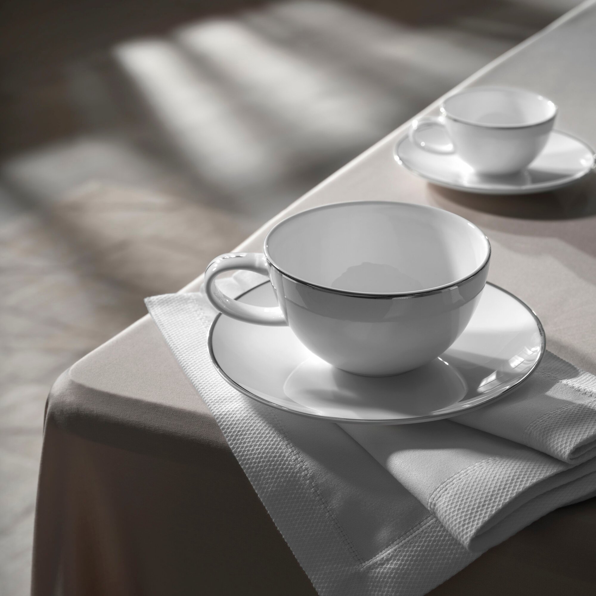 Togas Чайная пара - чашка с блюдцем "Канни" фарфор, серебро, 300 мл