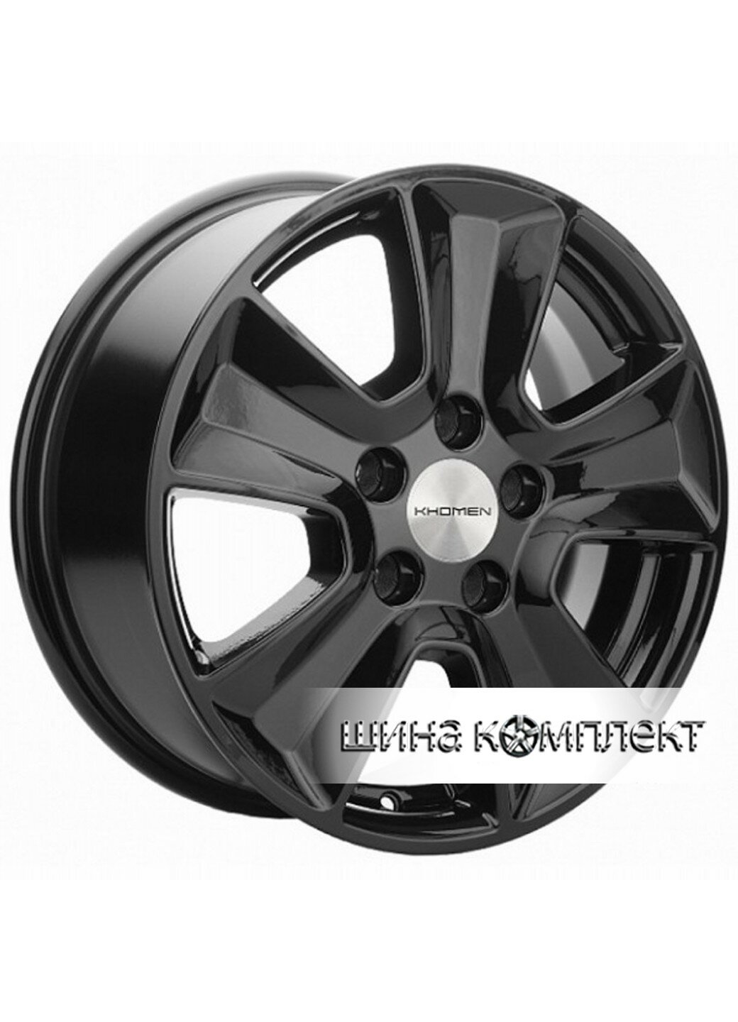 Колесный диск Khomen Wheels KHW1601 6,5x16 5x114,3 ET43 67,1 Black литой для автомобиля