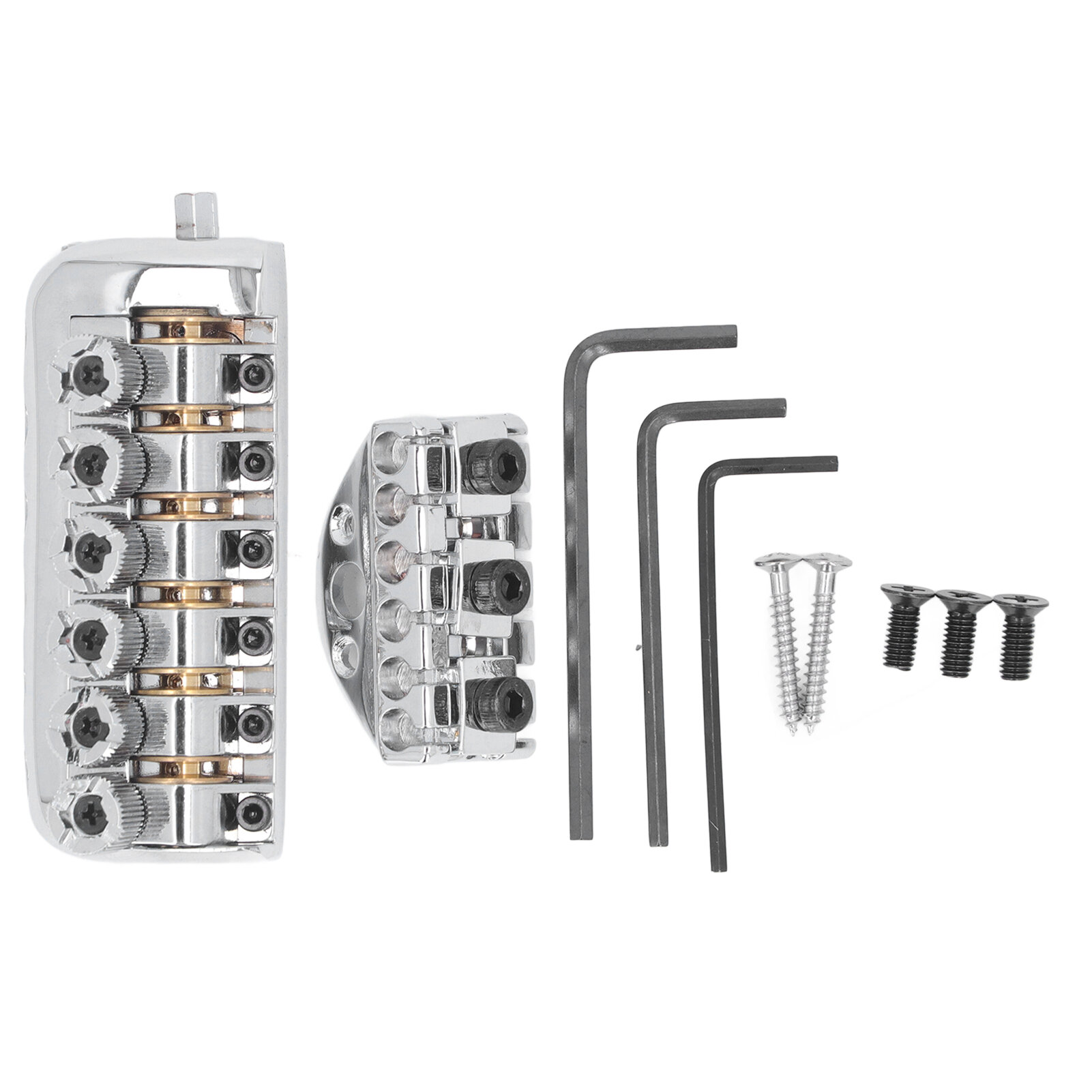 Бридж для безголовой гитары, хвостовая часть, седло для 6-струнной гитары с червячным механизмом, универсальные аксессуары, серебристый цвет.