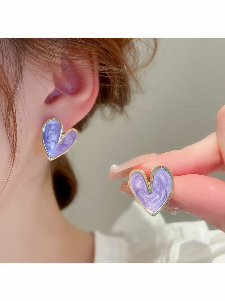 Серьги, стекло, эмаль, искусственный камень, металл