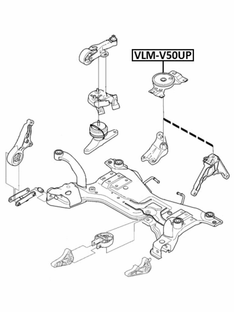 Подушка коробки скоростей (гидравлика) FORD, VOLVO VLM-V50UP FEBEST.