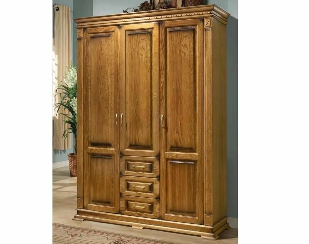 Шкаф Верди №325 из Массива сосны, 150х55х220 см, классический орех 2