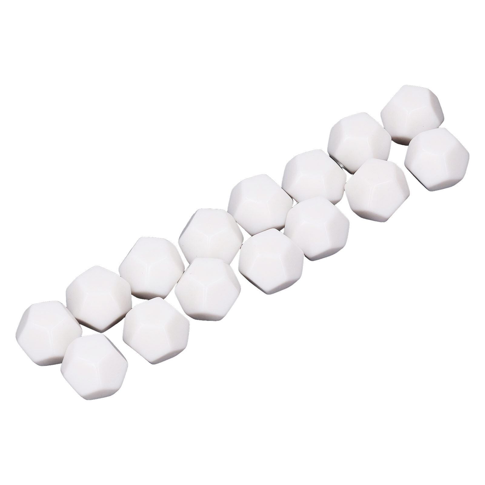 30 шт. 12-гранных пустых кубиков, пластиковые кубики для обучения, многогранные, для развлечения и образования, 2,2 см, белые