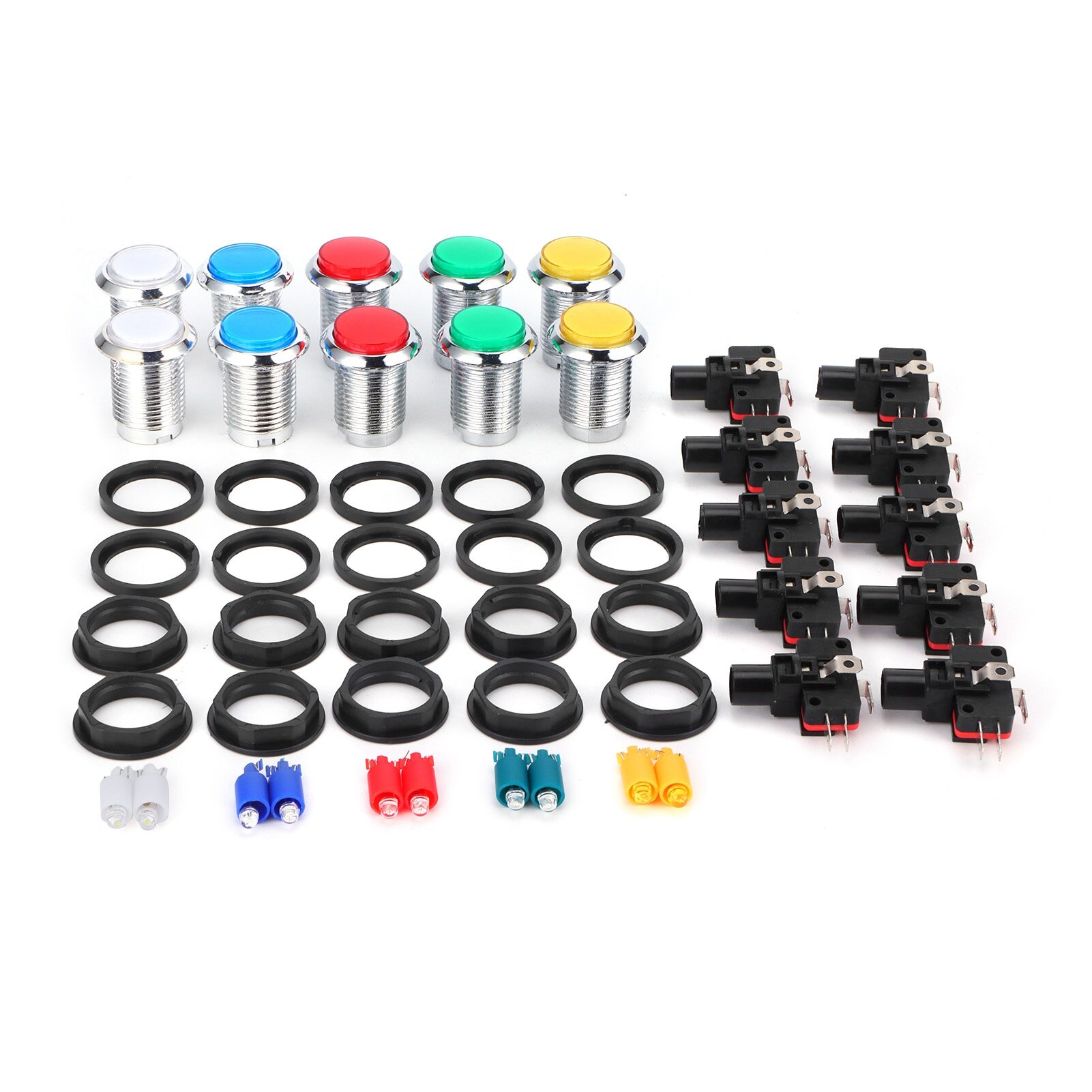 32 -мм маленькая круглая кнопка с серебряной платформой с легкой кнопкой игровой консоли переключатель Arcade Кнопка