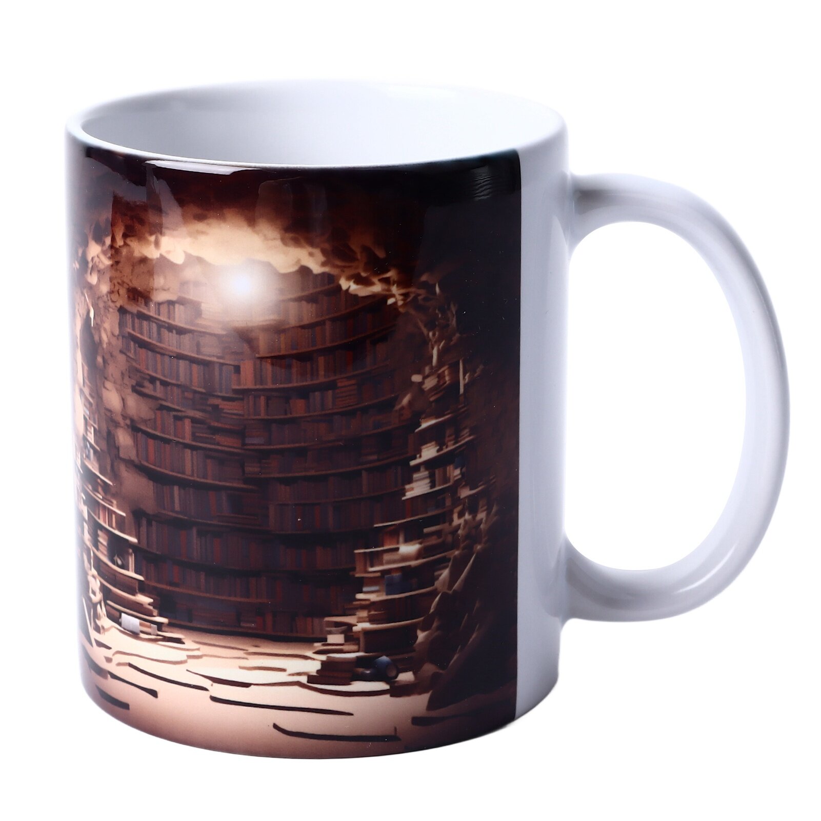 Кофейная кружка 3D Книжная полка