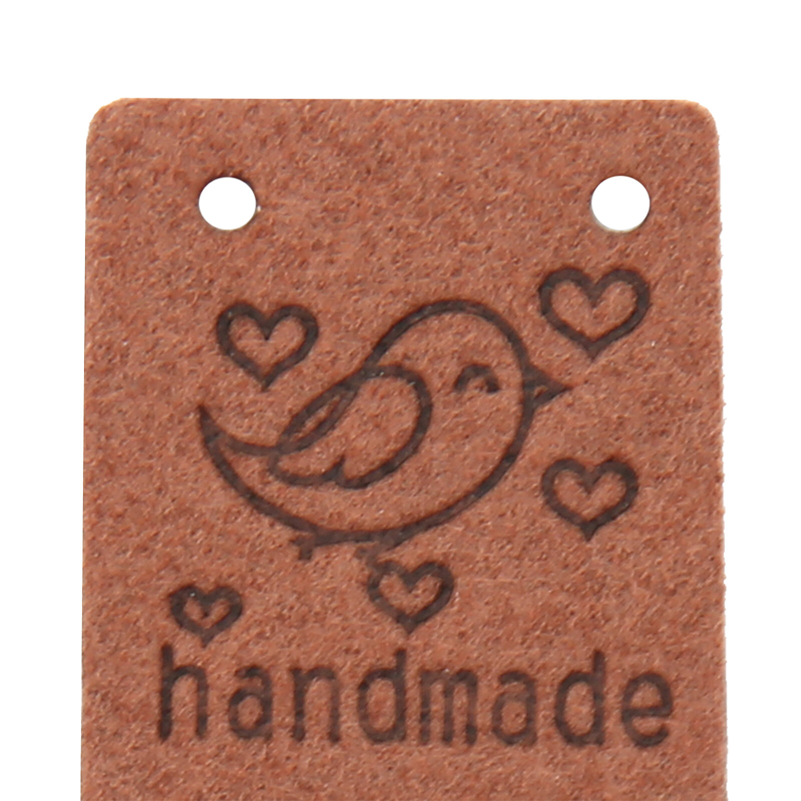 100 шт, бирка из искусственной кожи, цвет птицы, мягкая ручная работа, 4 отверстия, полезные аксессуары «сделай сам», для шляпы-кошелька (темно-коричневого цвета)