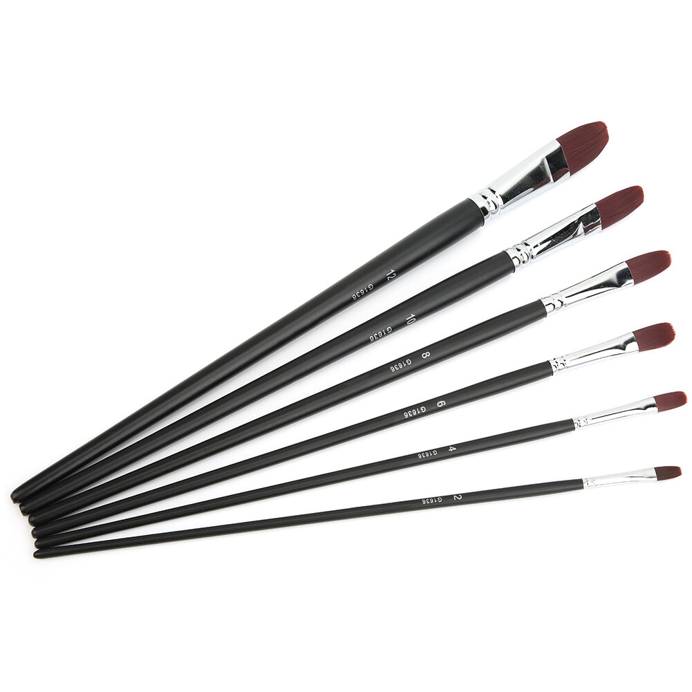 Нейлоновая кисть для рисования волос ручка для акварели акрила гуаши масляной живописи стиль B 6 шт