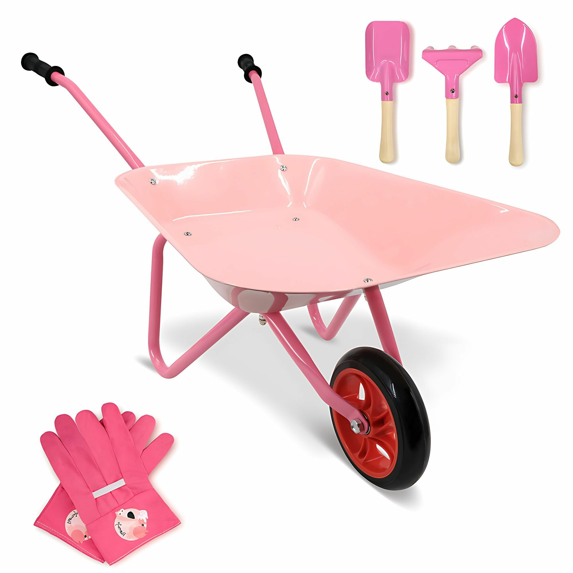 Тележка детская Дачная с ручкой / Тачка садовая для игры в песке / Набор для песочницы