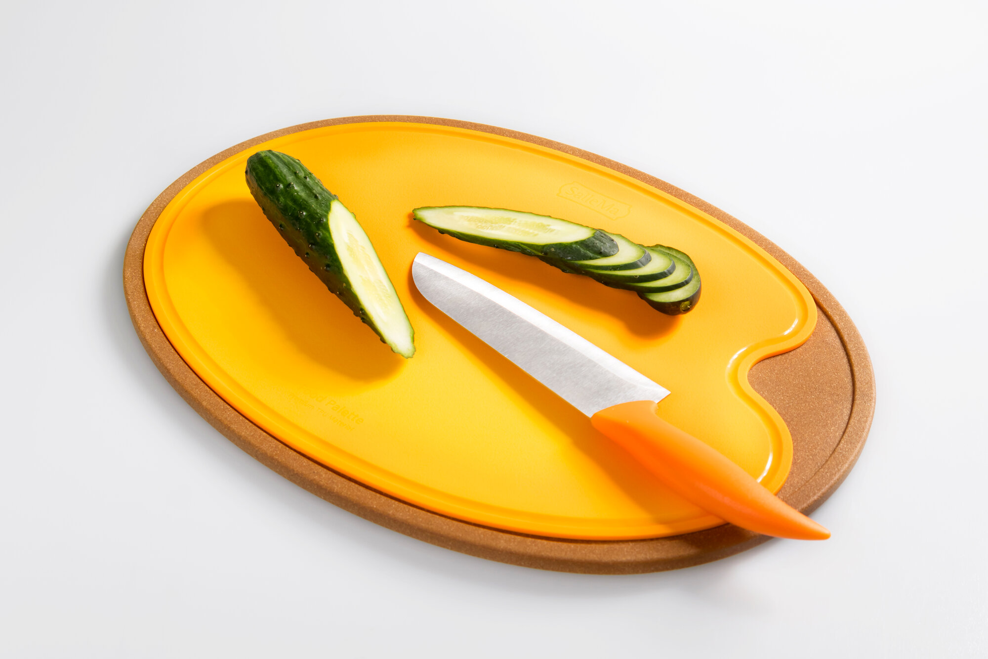 Доска разделочная SalleMa "Палитра Премиум", оранжевая, фигурная