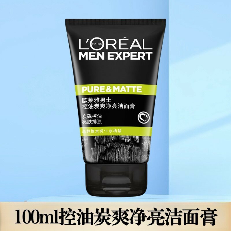 L'Oreal Paris Men 100 мл Очищающее средство с углем для контроля жирности