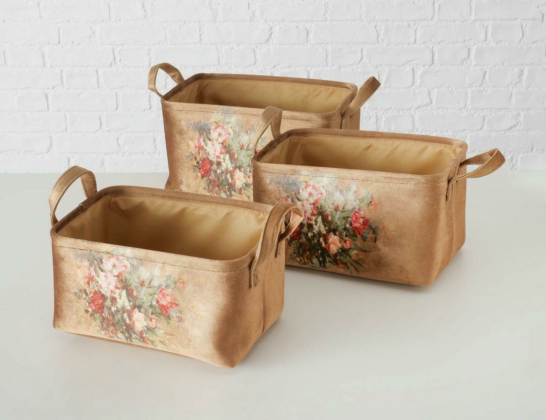 Набор декоративных корзин для хранения, текстиль, 30-36 см, 3 шт, Boltze