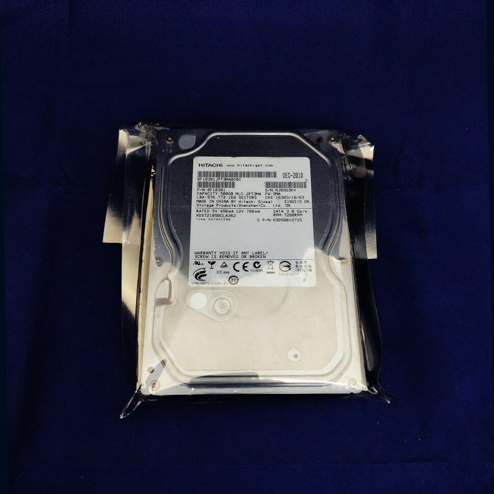 Жесткий диск HGST HDS721050CLA362, 500 Гб, 16 МБ, 7200 об/мин.