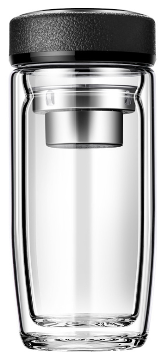 Двухслойная стеклянная чашка-термос боросиликатная MyPads M-BLB0001 элегантный и красивый подарок любимому мужу, жене, автолюбителю, сыну, брату.