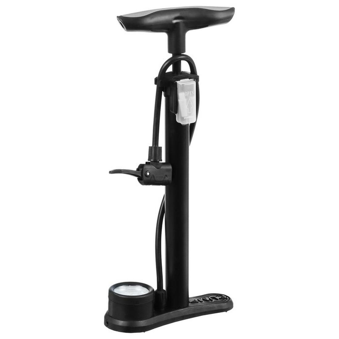 Насос напольный с манометром, авто/вело ниппель, металл/пластик, цвет чёрный