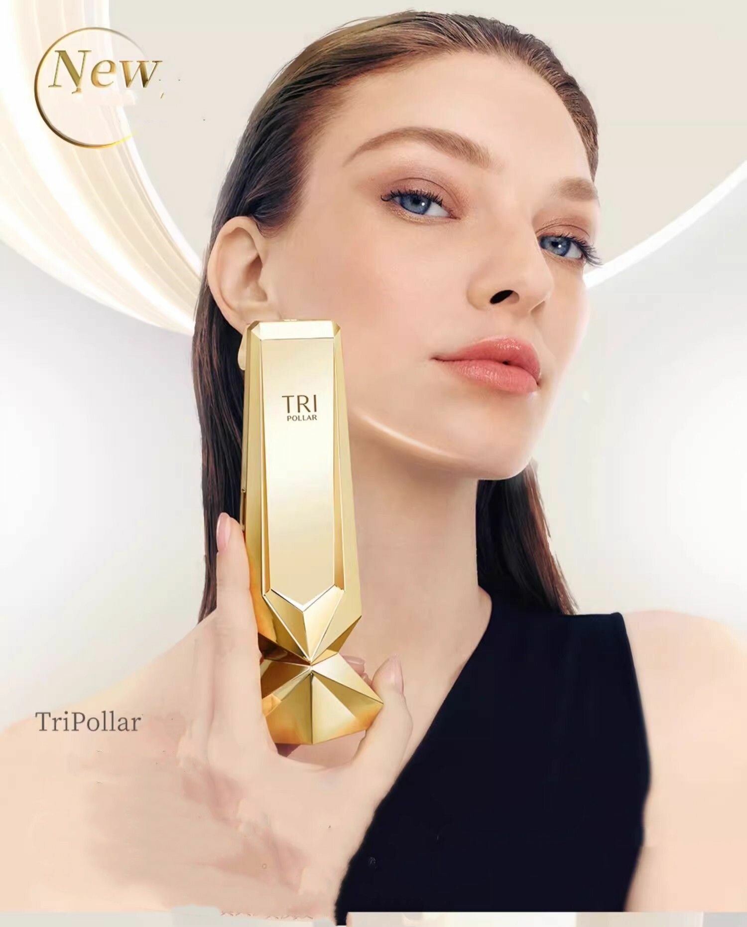 Портативный аппарат RF-лифтинга New Edition Tripollar Stop VX Gold 2 с золотыми насадками, домашний радиоволновой косметический аппарат с гелем для подготовки 50 мл.