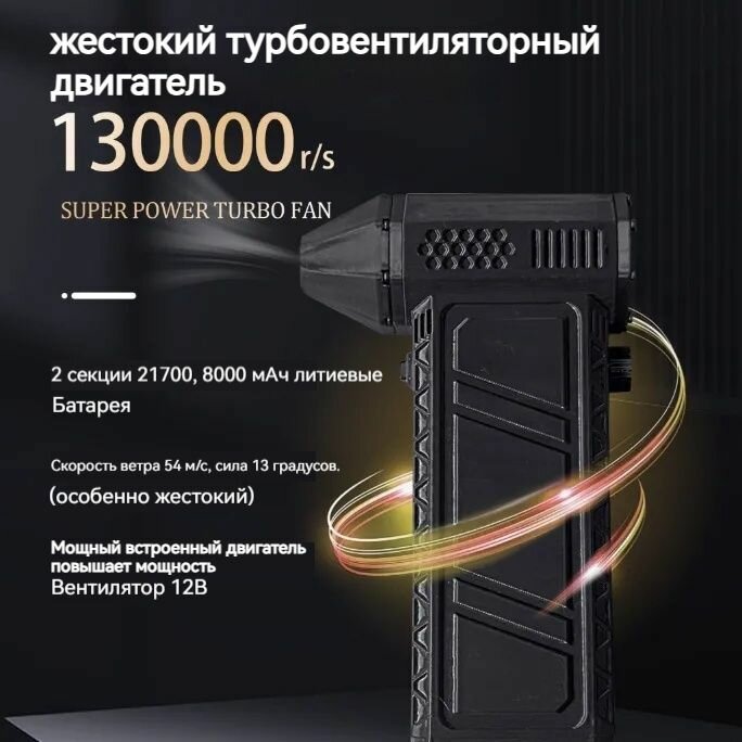 Bетродуйка / турбовентилятор воздуходувка 130000 об/мин, Бесступенчатая регулировка скорости, съемная воздушная форсунка