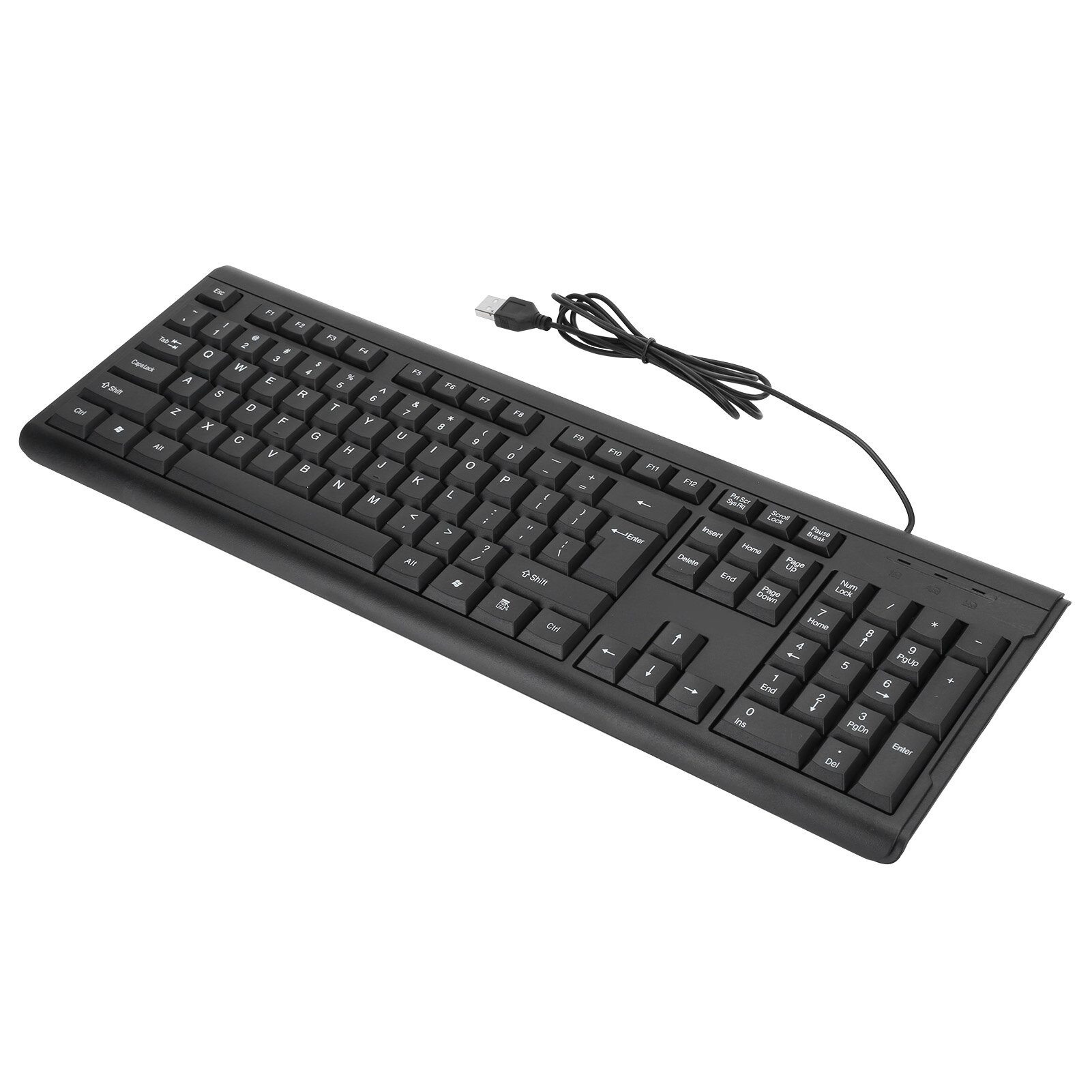 USB Wired Keyboard 104 Keys PC Computer T15, USB Interface, Keyboard Line Length 130mm, Keyboard Size 445x145x20mm