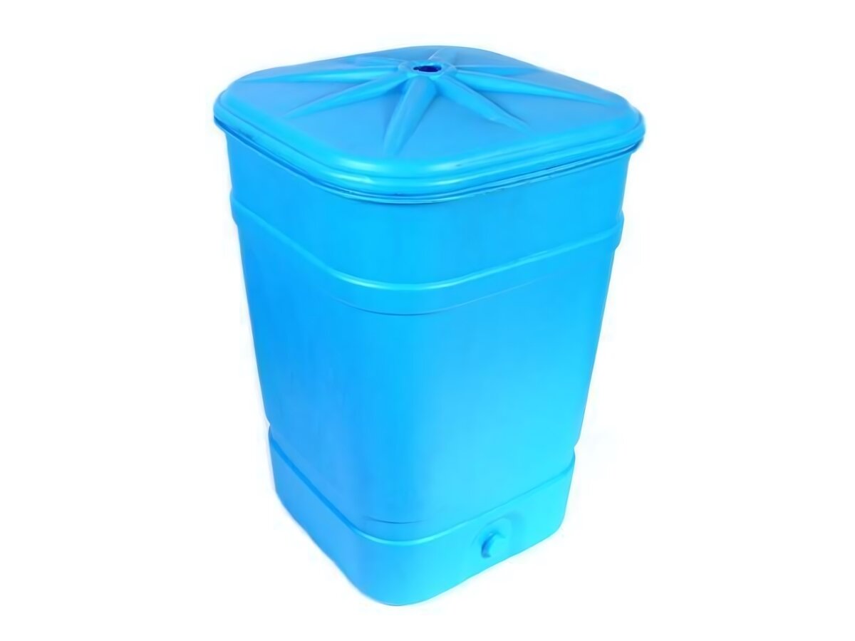 Бочка-бак квадратный 250л с крышкой, для хранения сыпучих продуктов