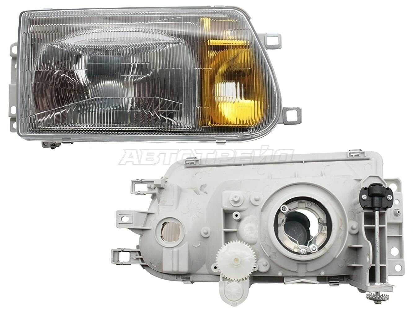 Фара правая, с желтой туманкой для Тойота Dyna200 арт ST2121167YR SAT