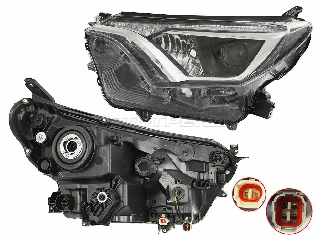 Фара левая, галоген, с электрокорректором для Тойота Рав 4 арт ST1121149LMLDEM2 SAT