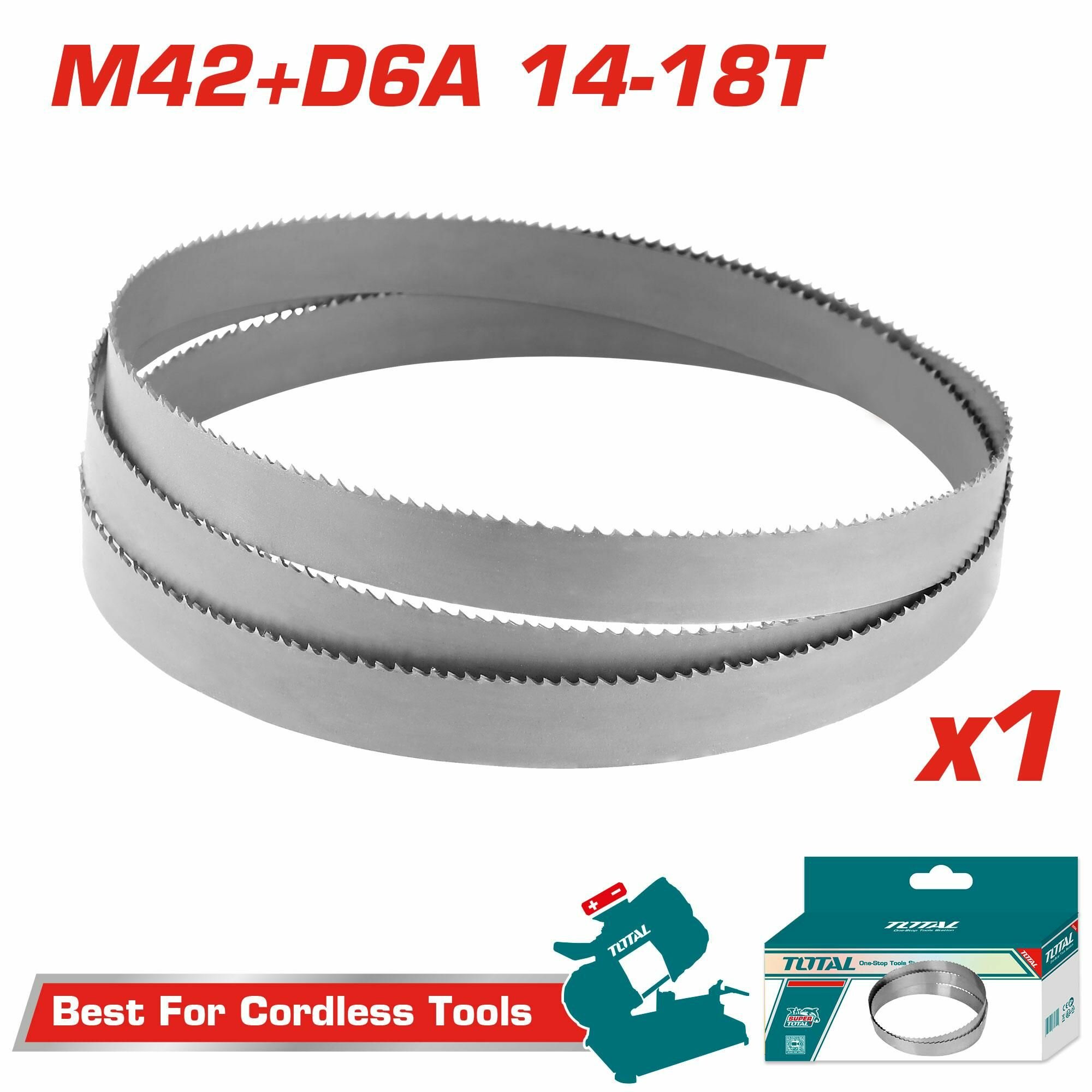 Лезвие для ленточной пилы TOTAL TAC130614, зубья 14-18Т, 1 шт