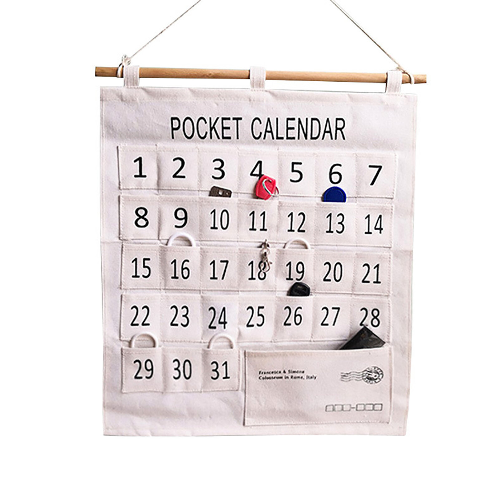 Календарное карманное карманное диаграмма хлопок и льняная утренняя проверка в классе карманные карманные карманные календарь стена Организатор большие 31 карманы