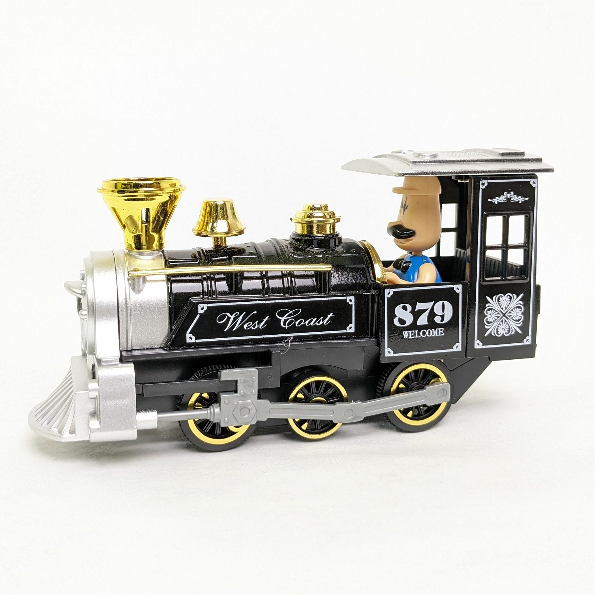 Паровоз металлический , модельный , световые и звуковые эффекты