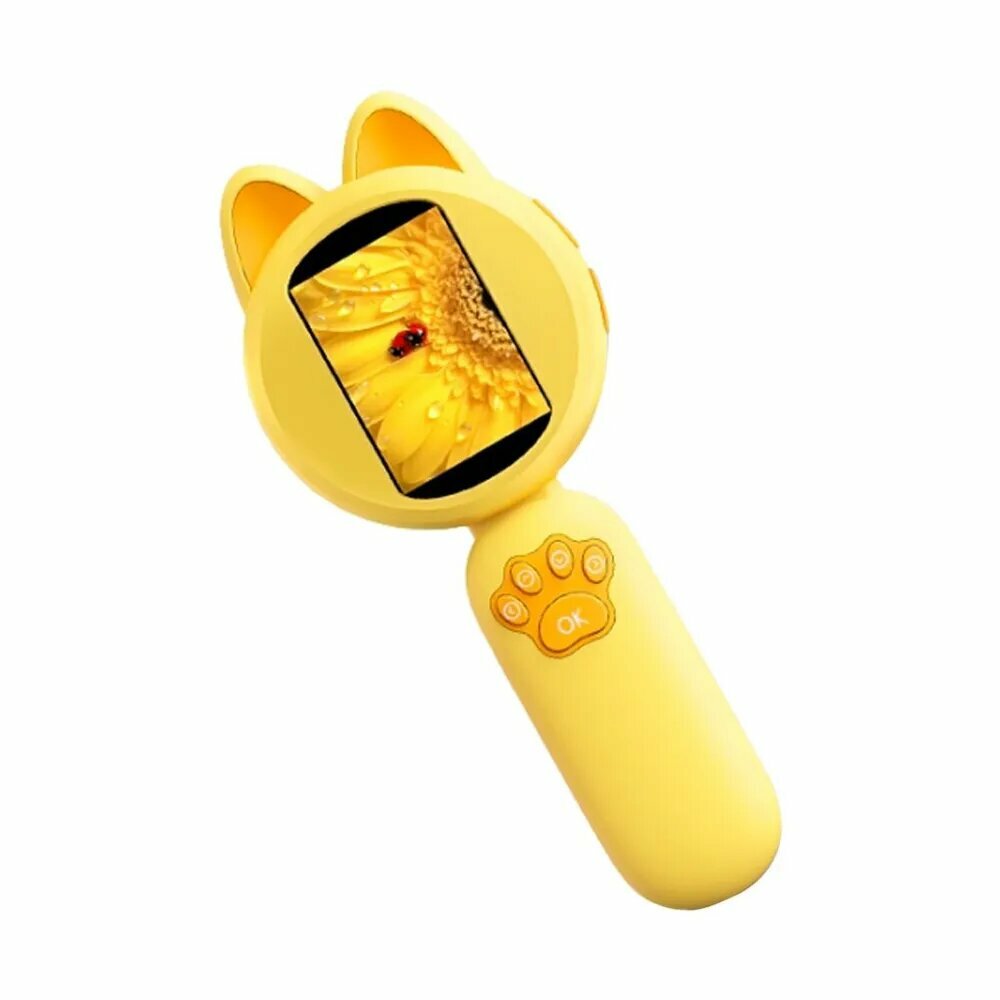 Лупа "Желтый", цифровая, портативная, с регулировкой увеличения, детский карманный микроскоп