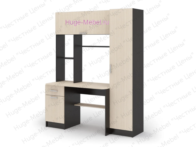 Стол компьютерный №7 венге Huge Mebel . Ширина 1600 Высота 2000. Столы компьютерные