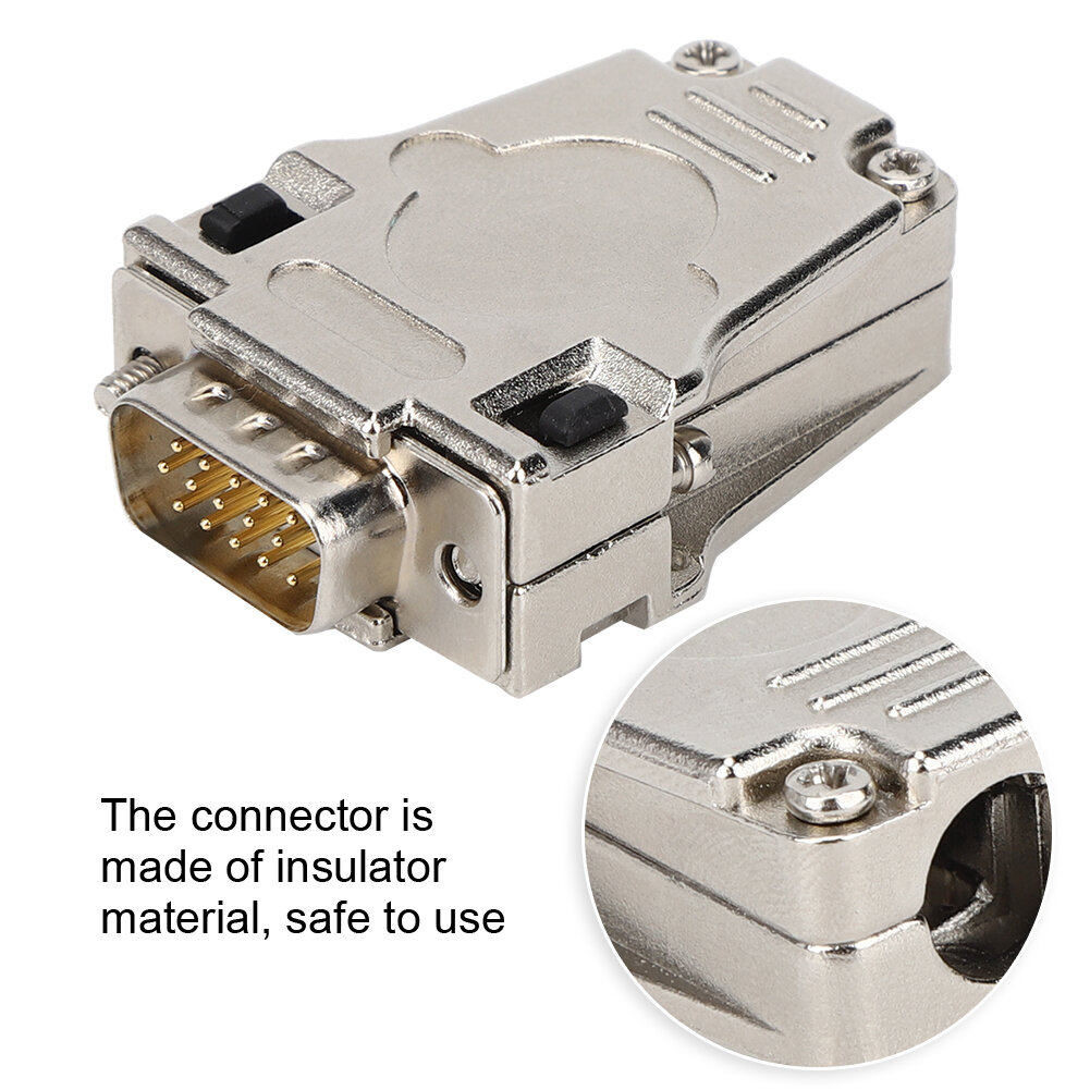Огнестойкий 15-контактный последовательный разъем D-SUB с металлическим корпусом DB15P M-180