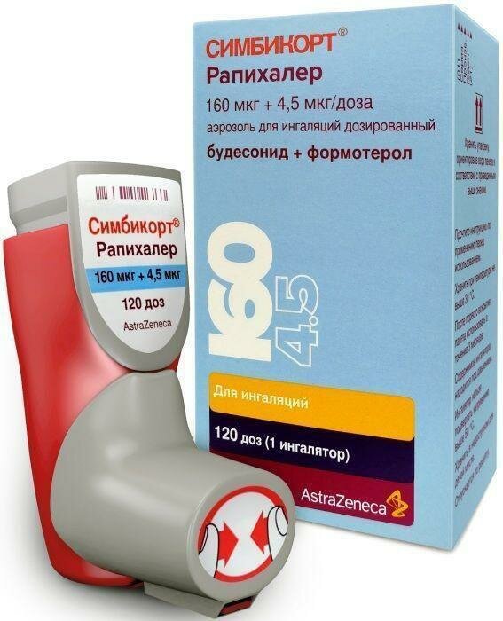 Симбикорт Рапихалер, аэрозоль 160 мкг+4.5 мкг/доза, 120 доз