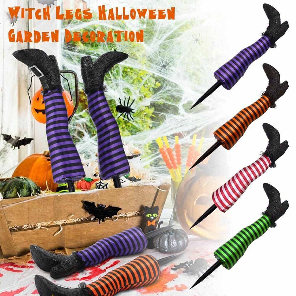 Ноги ведьмы, пугало для украшения сада на Хэллоуин