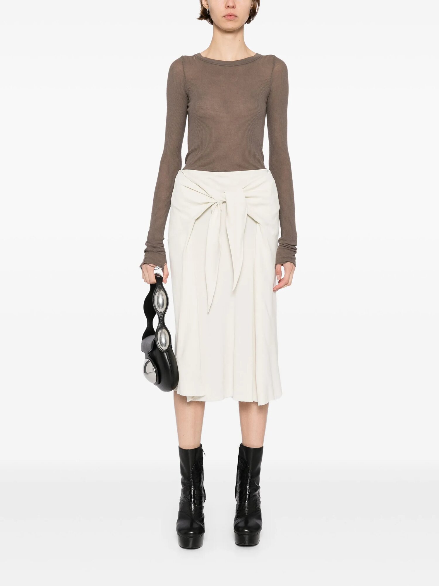 Юбка Rick Owens Hollywood Strutter, размер 42, бежевый/белый — фото 1