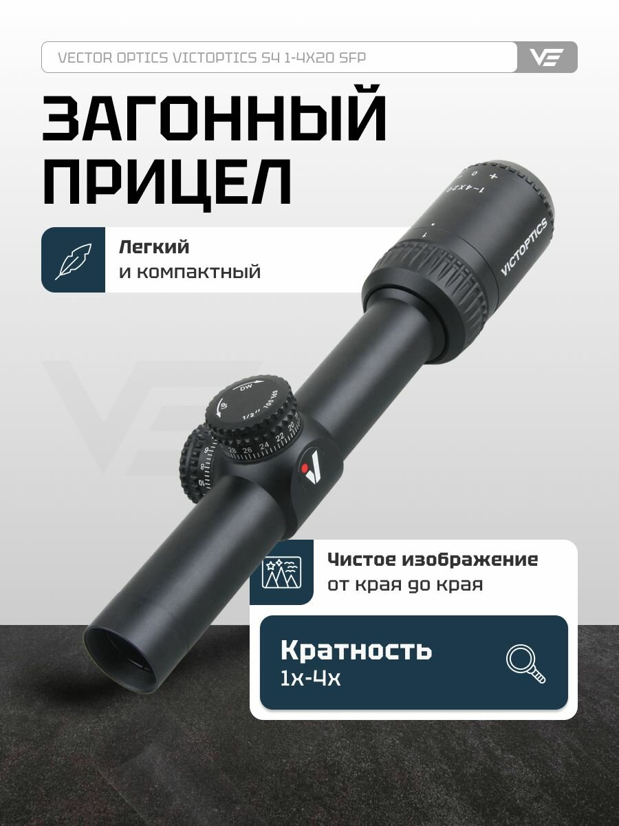 Оптический прицел Vector Optics 25.4мм SFP VictOptics S4 1-4x20 OPSL18