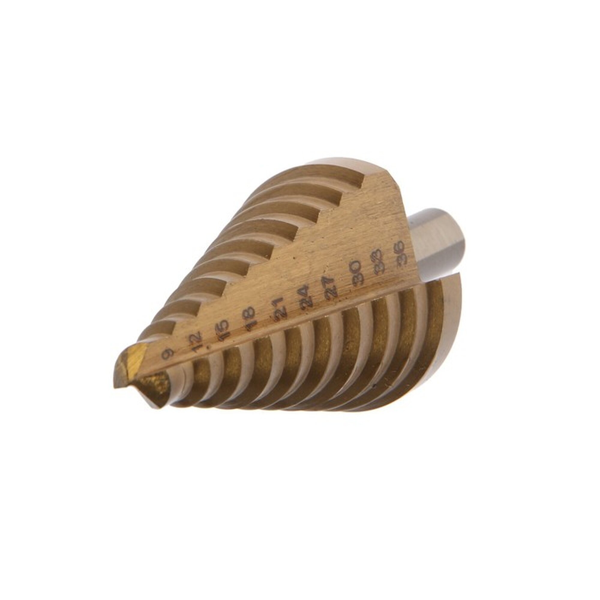 Сверло ступенчатое тундра, HSS, TiN, трехгранный хвостовик, 9 - 36 мм