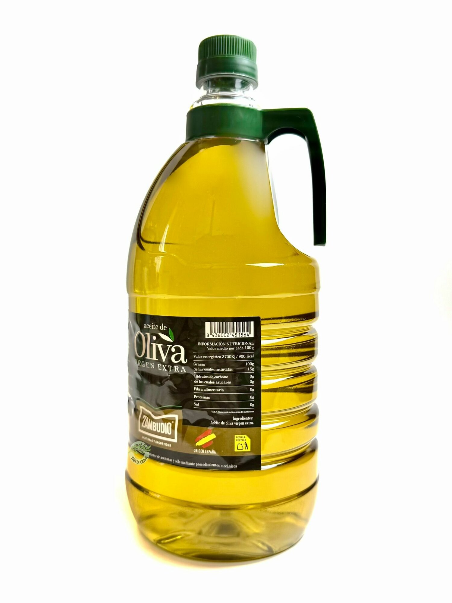 Оливковое масло Extra Virgin Zambudio нерафинированное для салата, Испания, 2 л