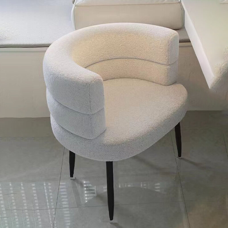 Кресло для отдыха со спинкой в кремовом стиле, бытовое современное минималистичное кресло для макияжа