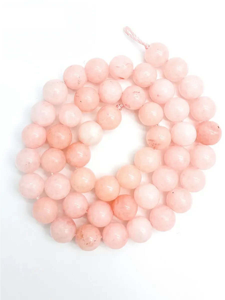 0943 Природный агат нежные камушки светло-розовые 6мм 1 нить